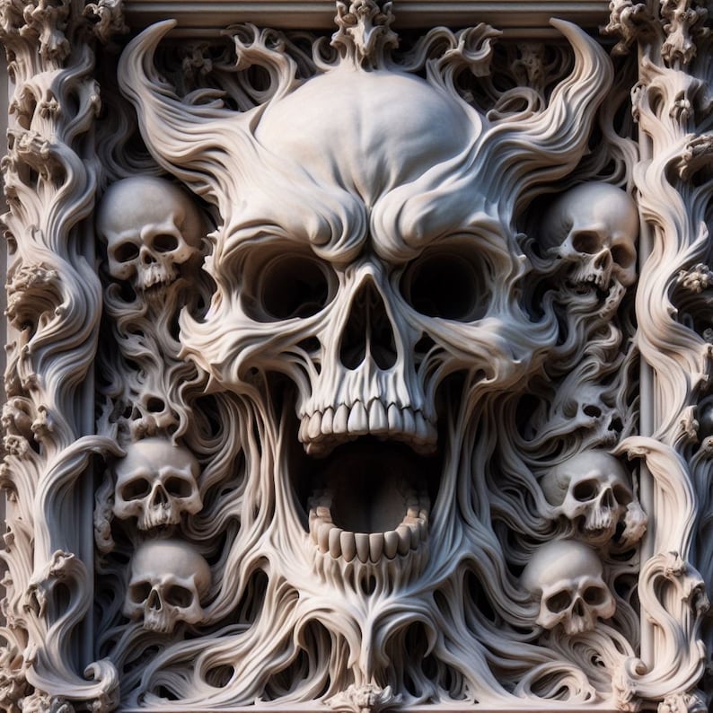 Set of 4 Skull Images. 3d Illusion. Perfect for Laser Engravers ...