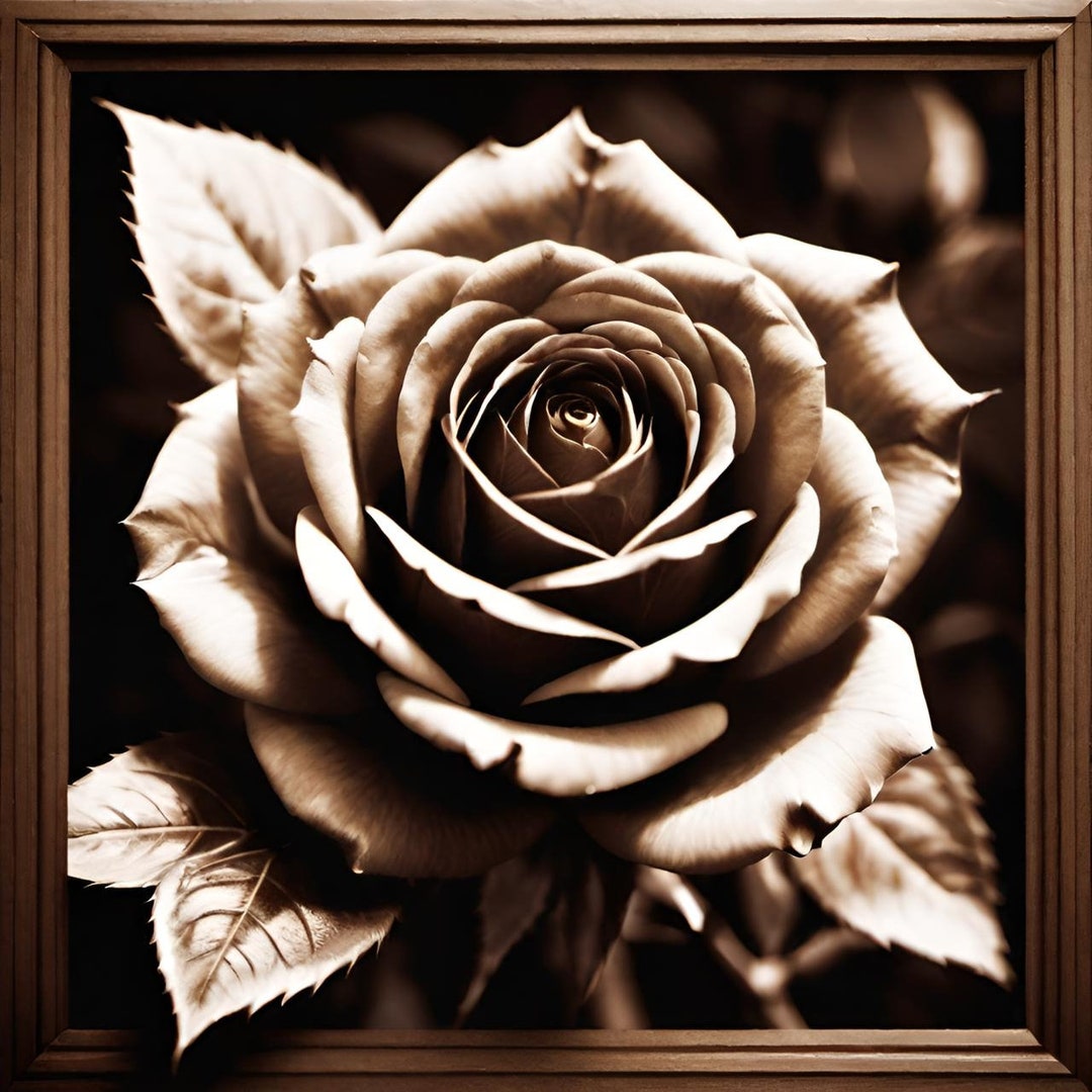 Set of 4 Images of Sepia Tone Roses. 3d Illusion. Perfect for Laser ...