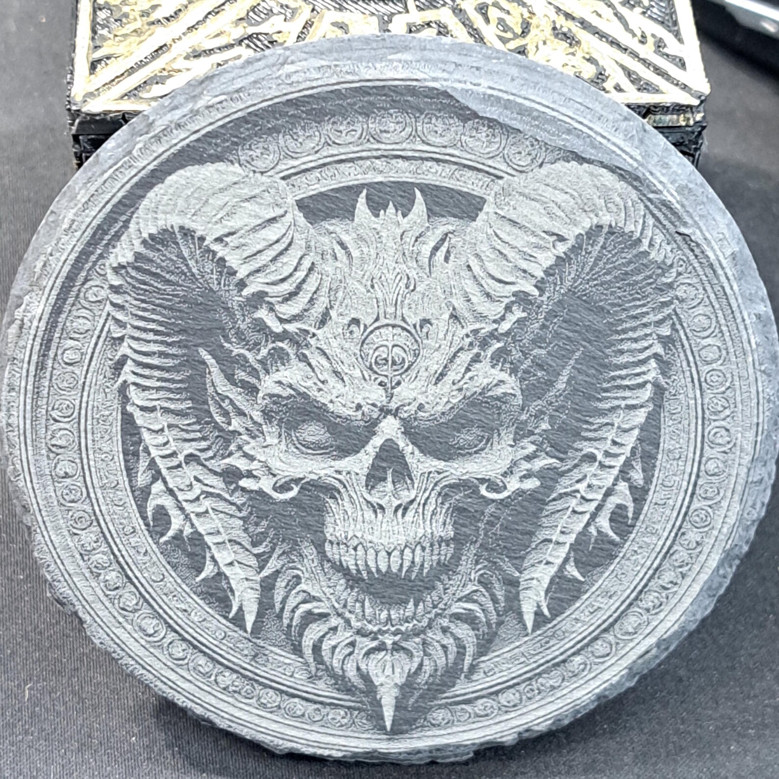 2 Engraver Ready. PRE-INVERTED Demon Skull Images. Included Are 2 Jpeg ...