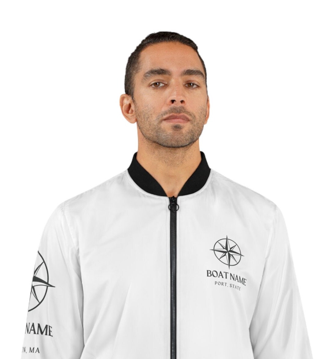 Men's Bomber Jacket Boat Yacht Customized With Your Name and Port ...