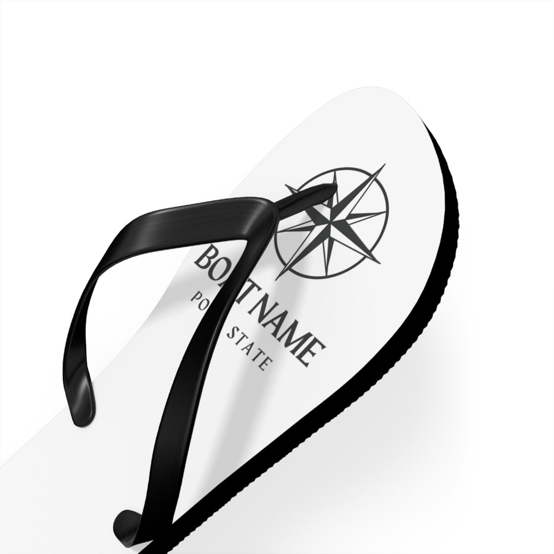 Custom Gift for Boat, Personalized Boat Flip Flops, Nautical Boat ...