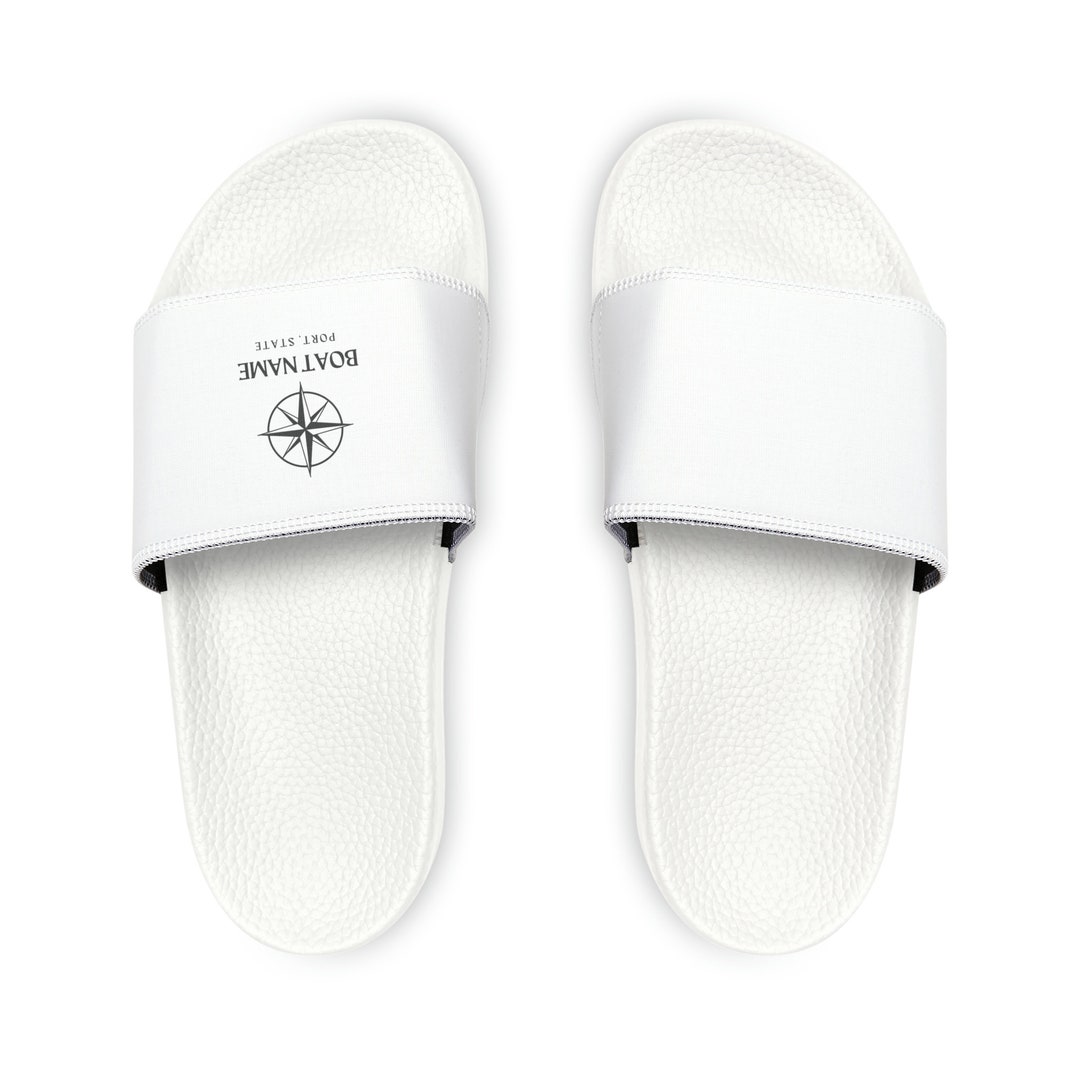 Youth PU Slide Boat Ready Sandals, Customized Slippers, Personalized ...