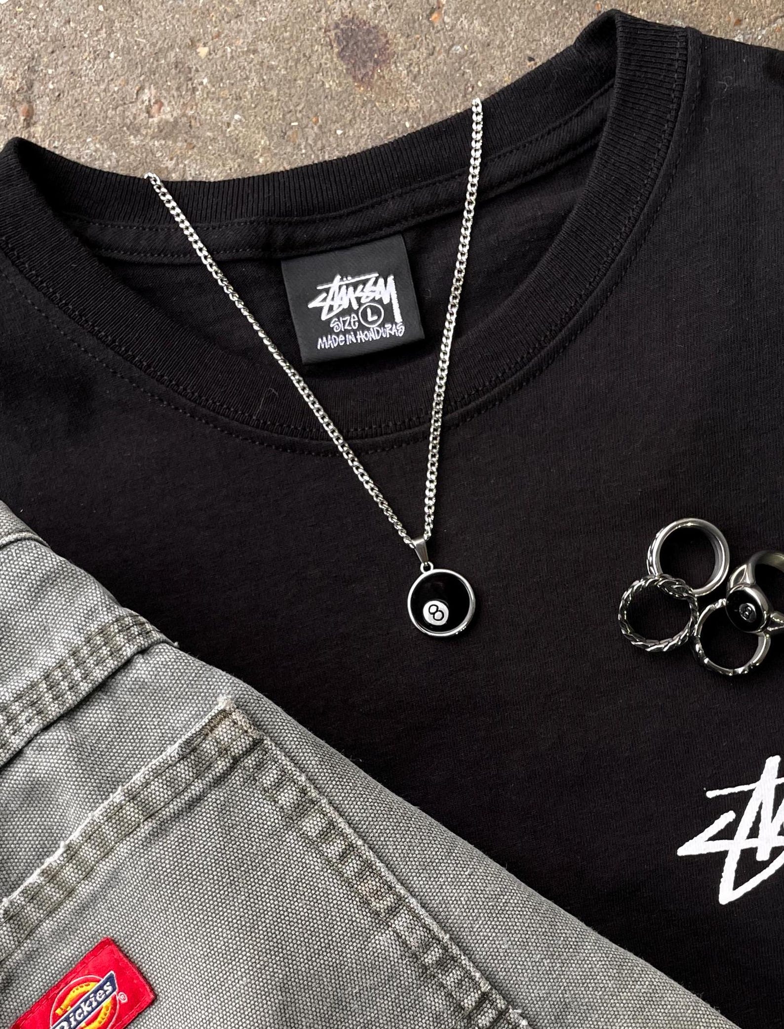 8 Ball Pendant Necklace | Urban Streetwear Jewelry | Hip Hop Chain ...