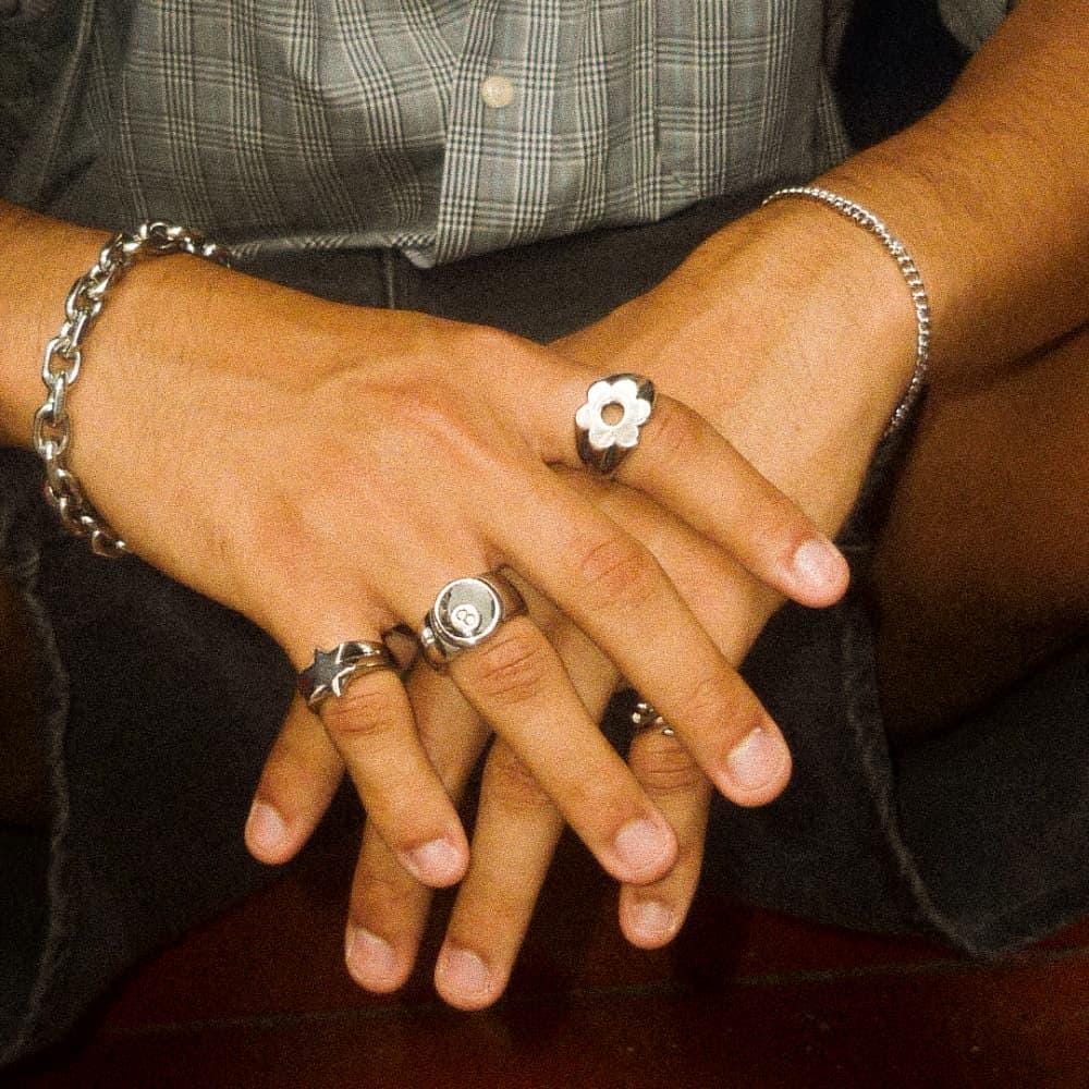 Flower Signet Ring | Vintage Aesthetic Ring | Minimal Statement Jewelry ...