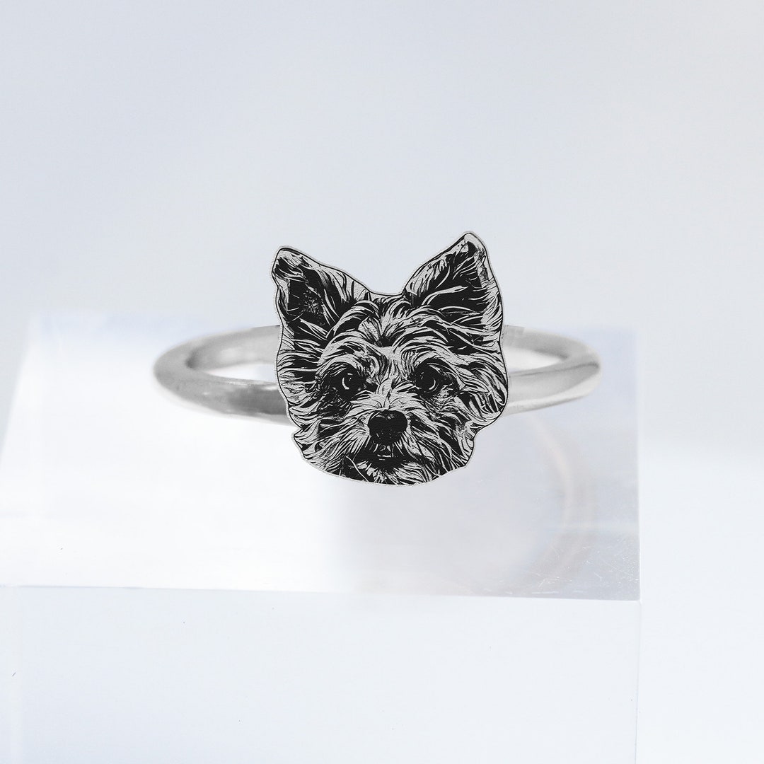 Custom Pet Photo Ring,personalized Pet Portrait Rings,engraved Photo ...