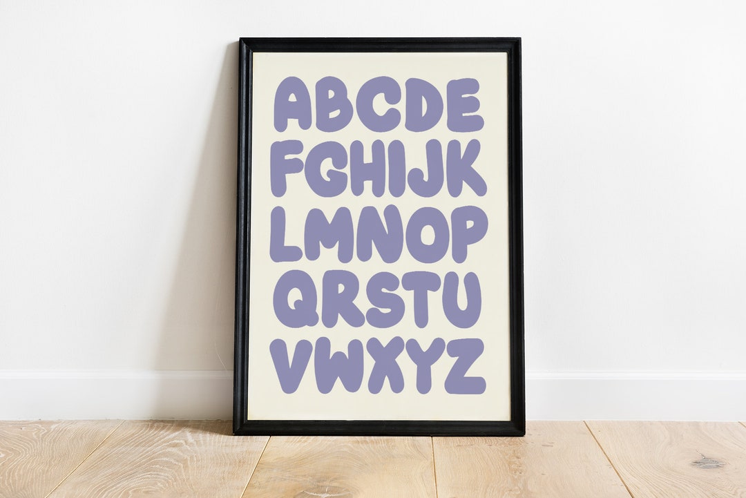 Alphabet INDIGO on WHITE Poster - Etsy