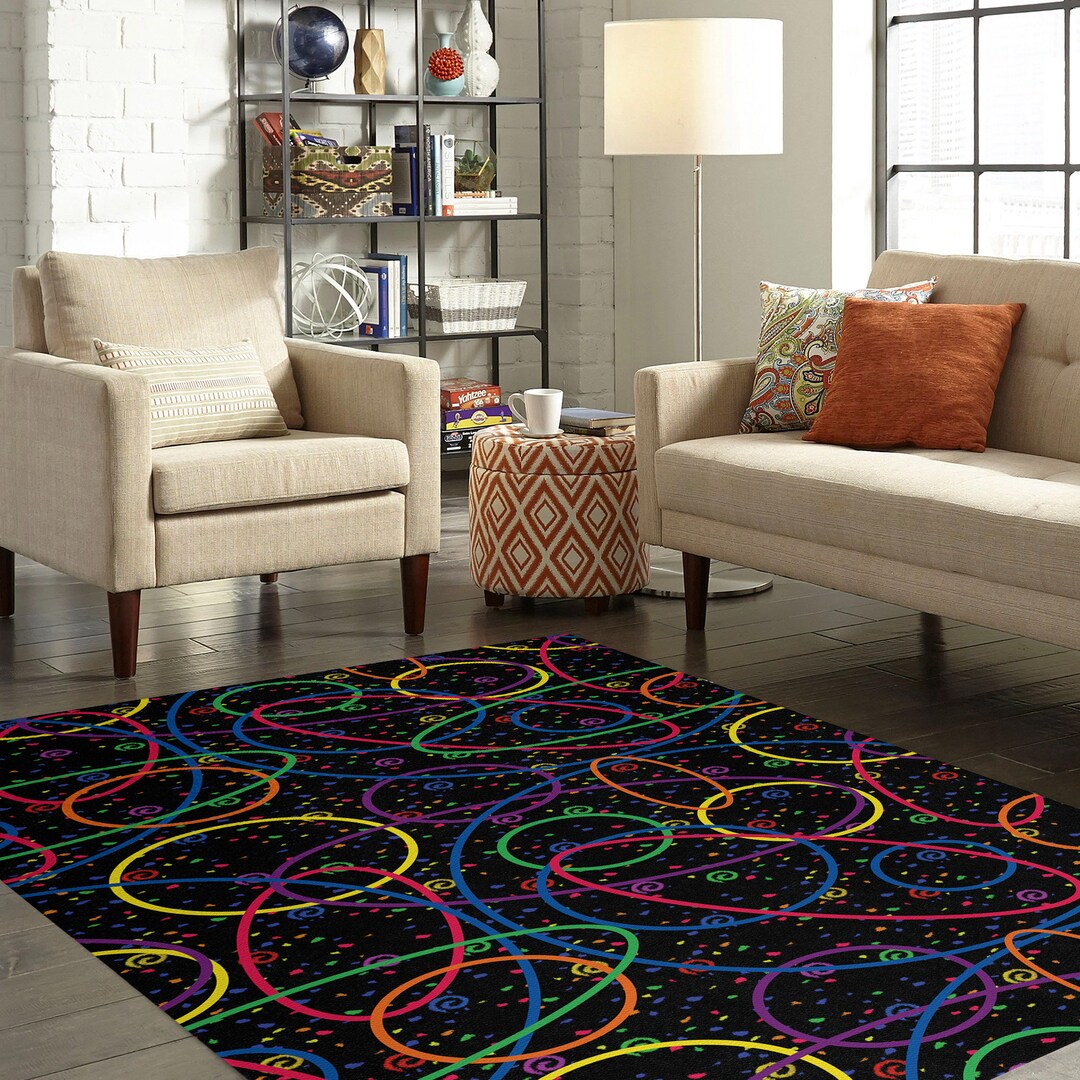 Retro Arcade Rug for Gamer Room, Vintage Game Room Decor, Gaming Area ...