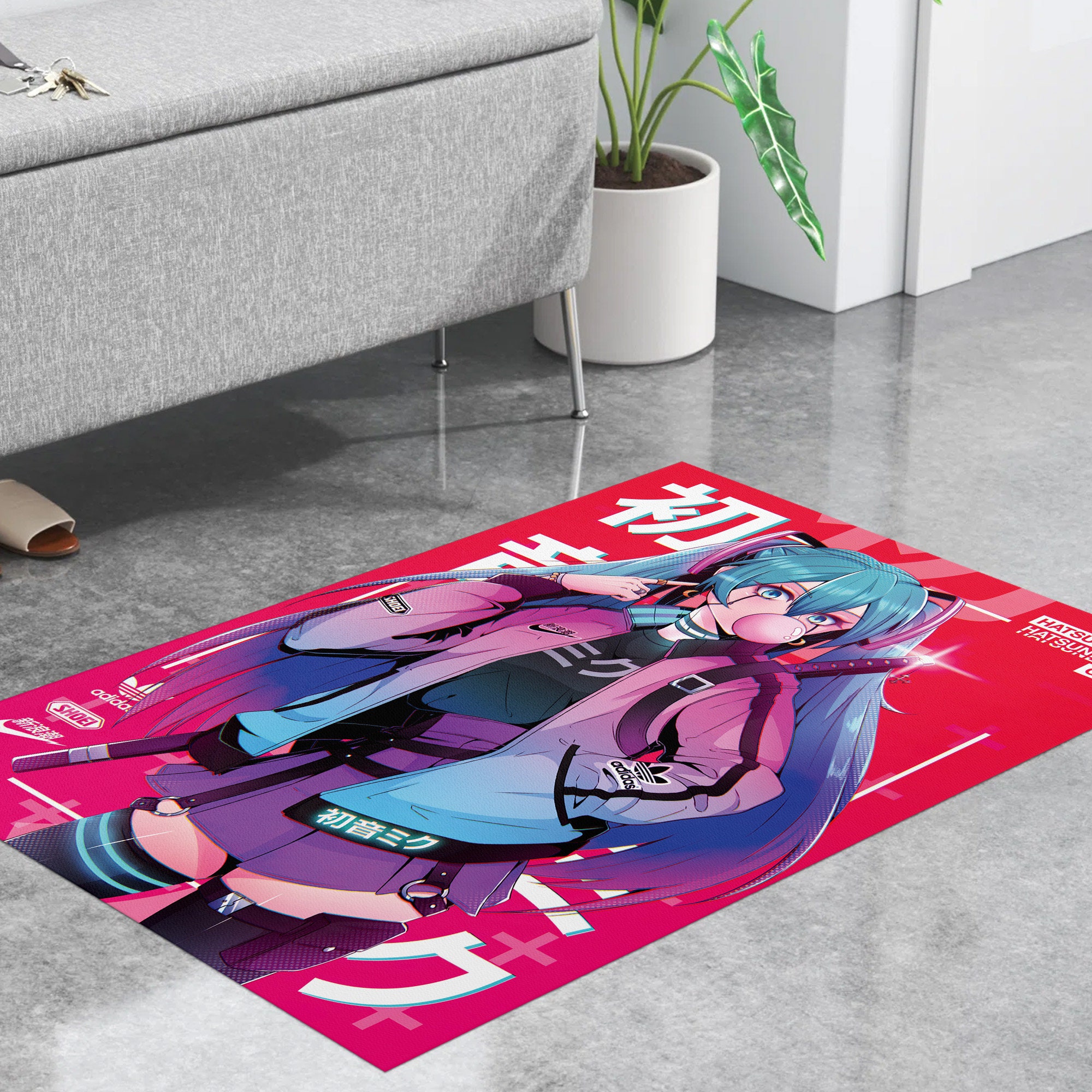 Anime Rug Anime Girl Carpet Manga Room Decor Japanese Decor Kawaii Home ...