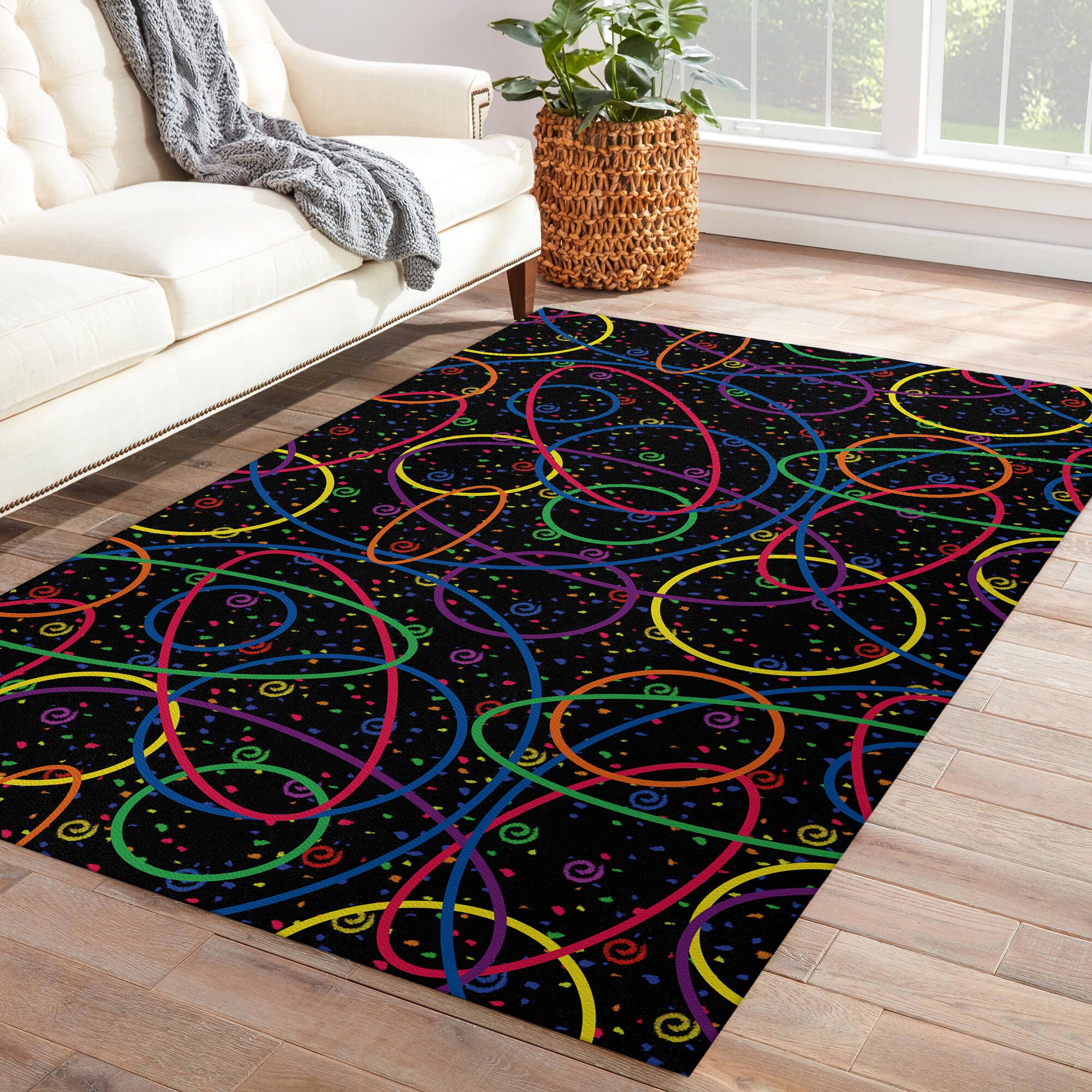 Retro Arcade Rug for Gamer Room, Vintage Game Room Decor, Gaming Area ...