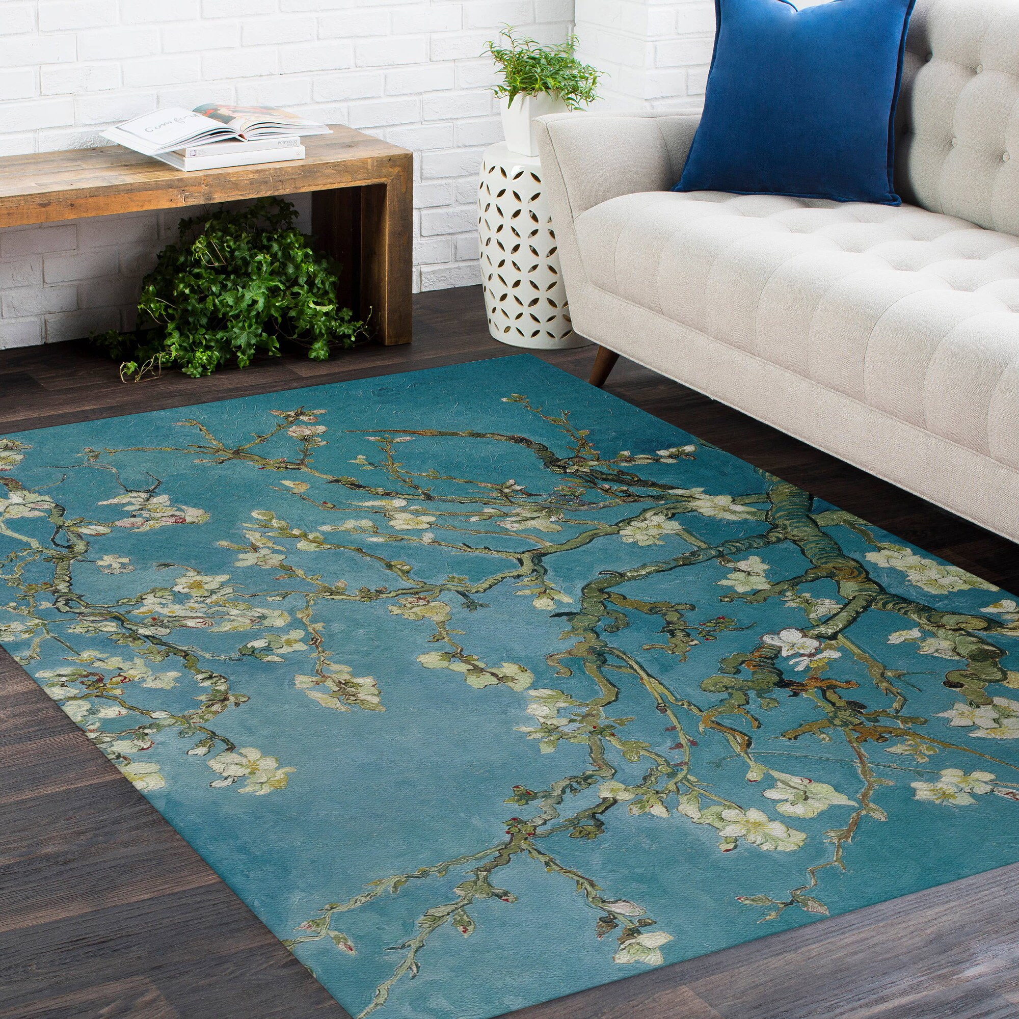 Almond Blossom, Vincent Van Gogh, Floor Rug, Abstract Area Rug, Modern ...
