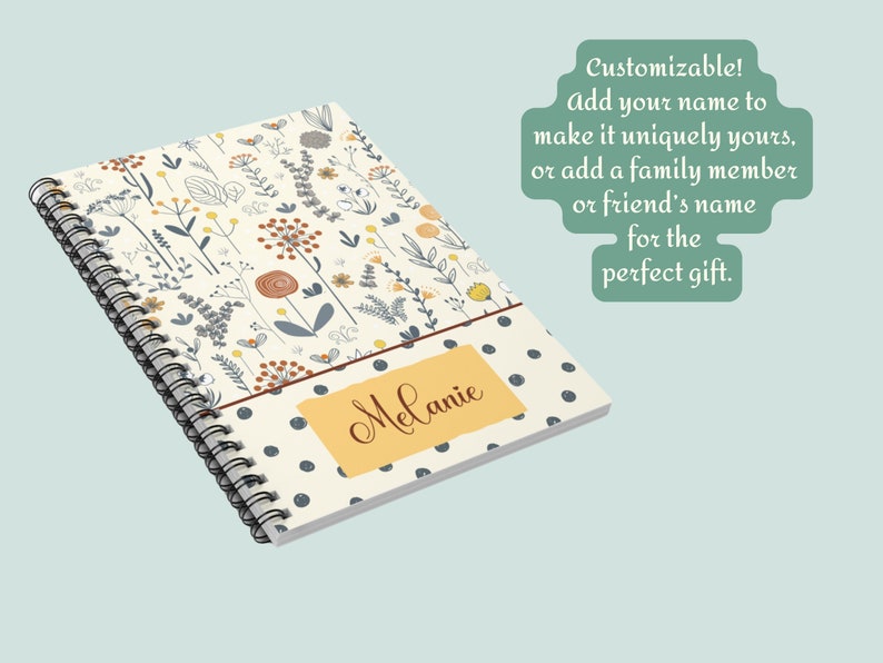 Customizable Notebook, Personalized Notebook, Spiral Notebook, Spiral ...