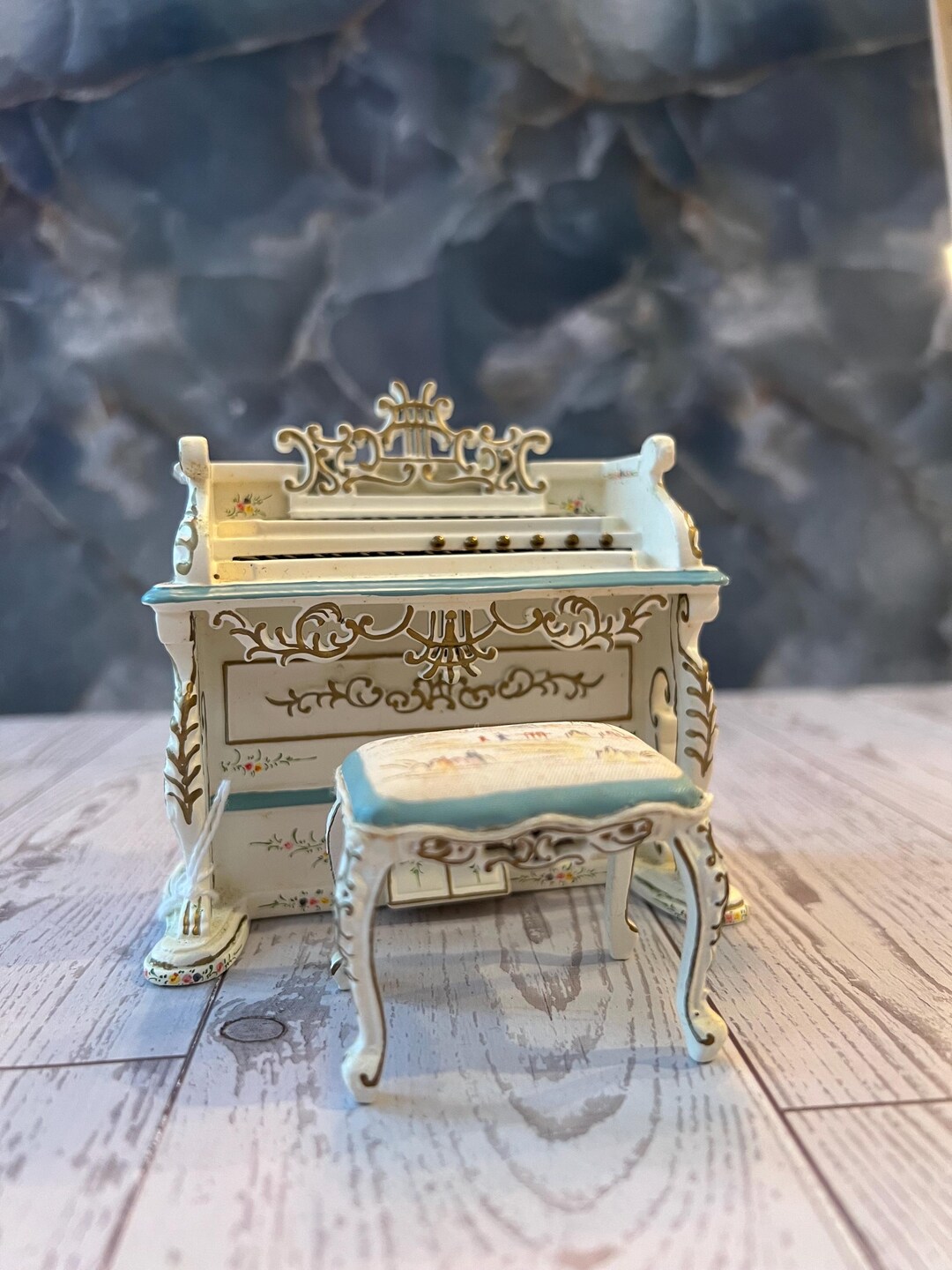 1 12 Scale Bespaq White and Blue Organ With Matching Bench. - Etsy