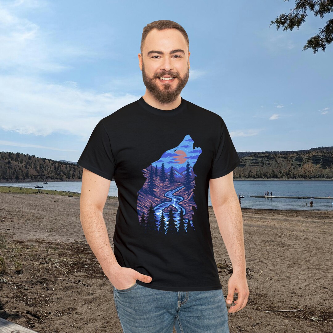 Howling Wolf Shirt - Etsy