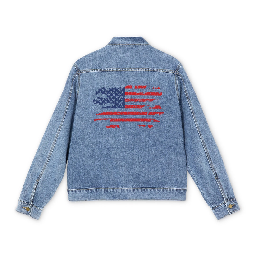 Patriot Men's Denim Jacket - American Flag - Etsy