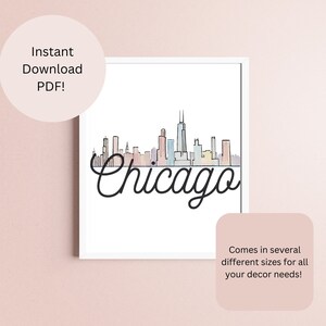 CHICAGO Wall Art | Printable Wall Art | Windy City Decor | Chicago ...