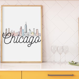 CHICAGO Wall Art | Printable Wall Art | Windy City Decor | Chicago ...