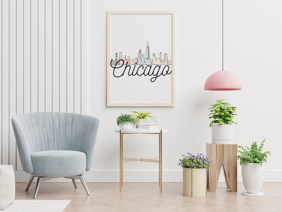 CHICAGO Wall Art | Printable Wall Art | Windy City Decor | Chicago ...