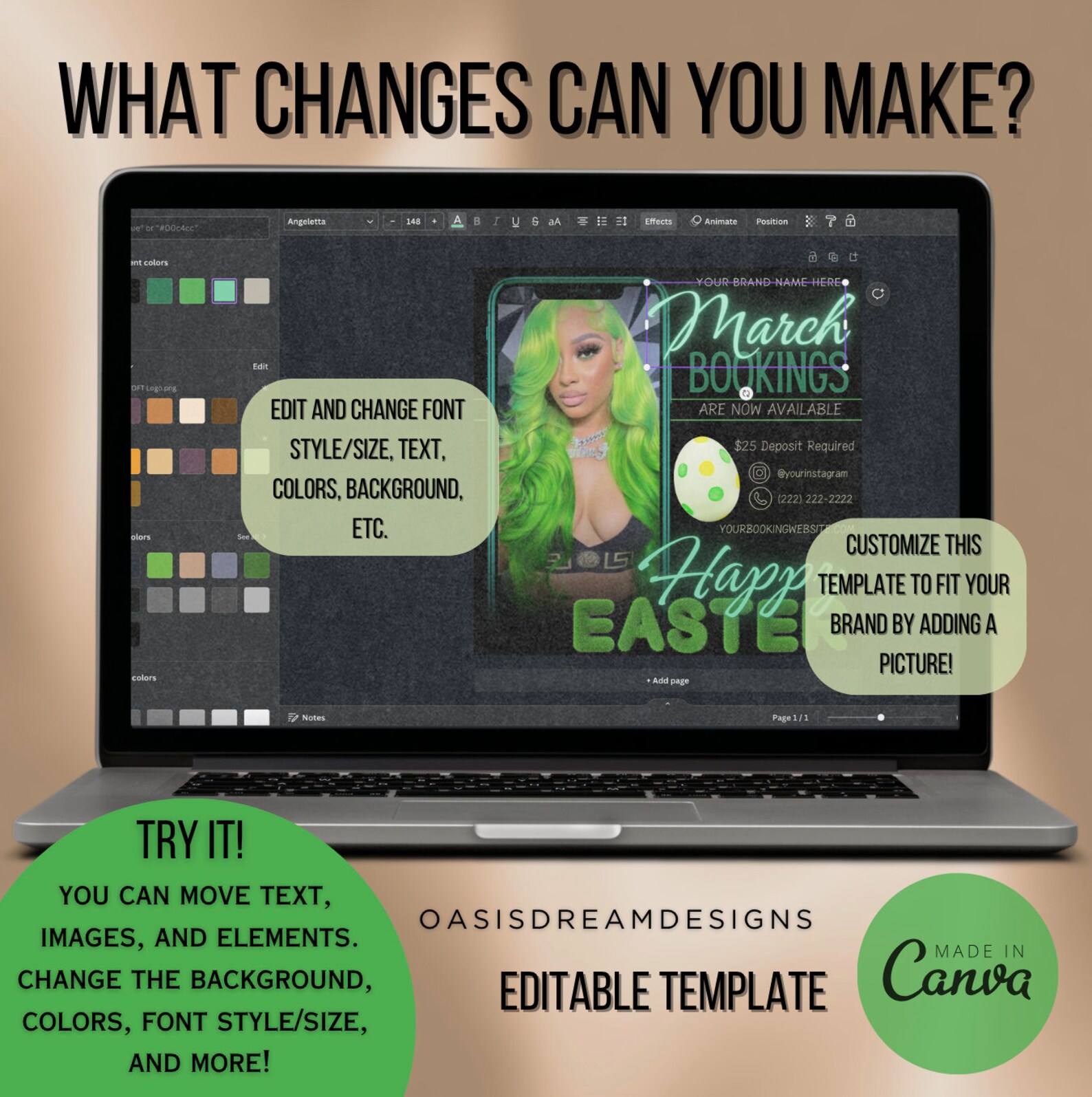 Easter Flyer Template, March Bookings, Easter Hair Flyer, Makeup Flyer ...