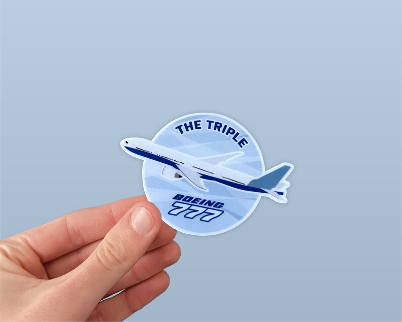 Boeing 777 the Triple Sticker High Quality Vinyl Sticker, Aviation ...