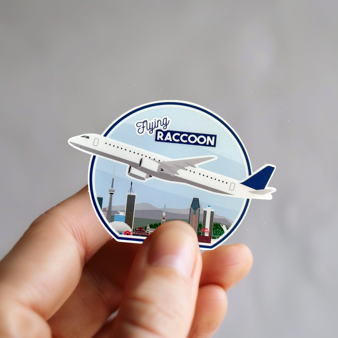 Embraer 195-E2 "flying Raccoon" Aviation Sticker - High Quality Vinyl ...