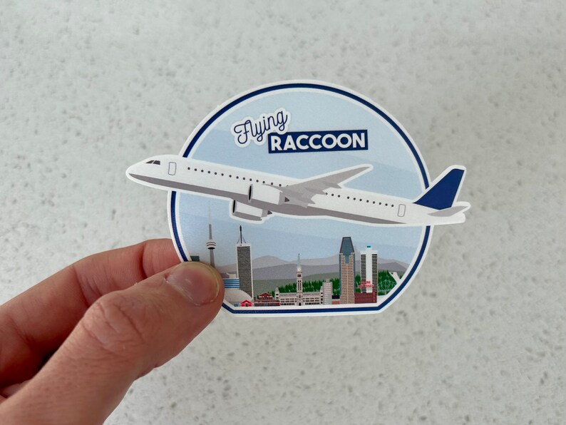 Embraer 195-E2 flying Raccoon Sticker High Quality Vinyl Sticker ...