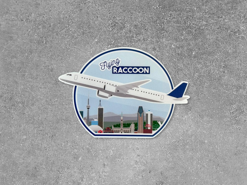 Embraer 195-E2 flying Raccoon Sticker High Quality Vinyl Sticker ...