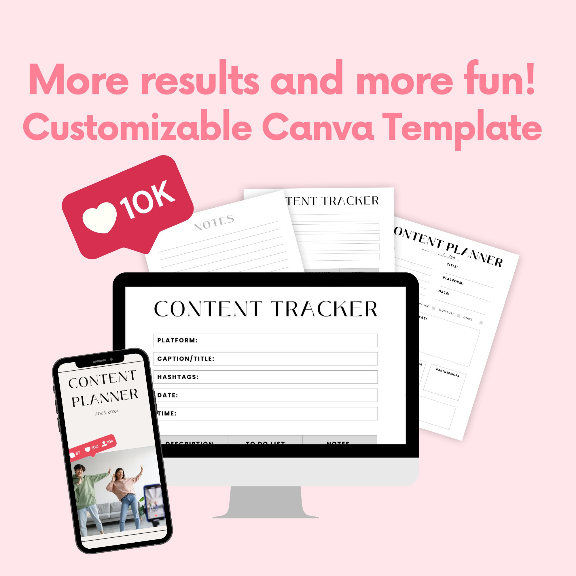 Instant Digital Content Planner Canva Template Social Media Planner ...