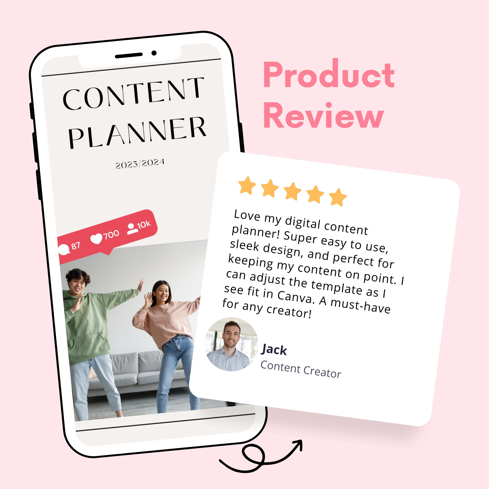 Instant Digital Content Planner Canva Template Social Media Planner ...