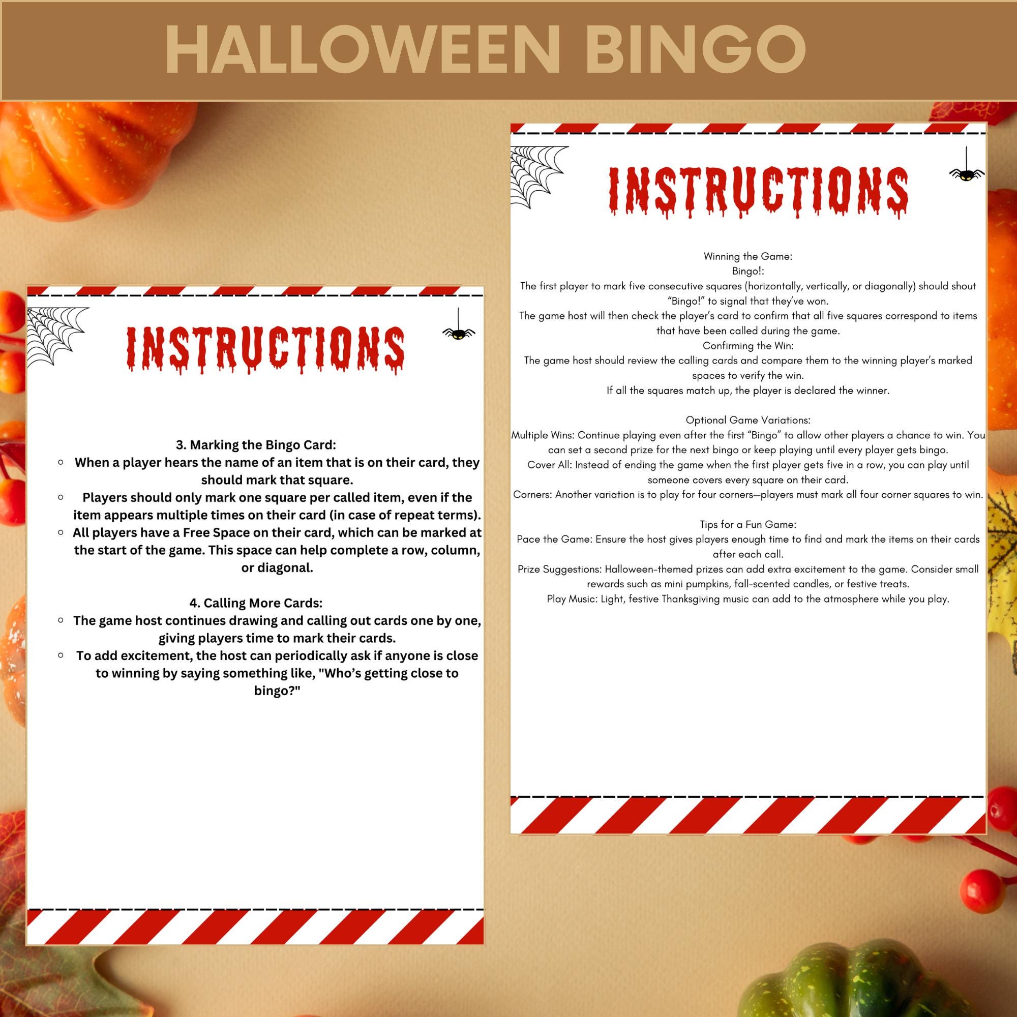 Halloween Bingo | Printable Bingo Cards | Bingo Game Download | Bingo ...