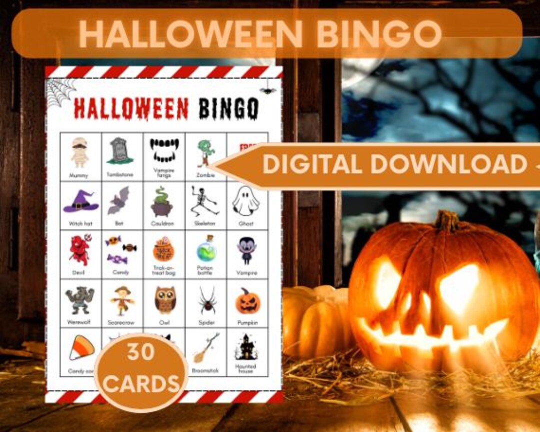 Halloween Bingo | Printable Bingo Cards | Bingo Game Download | Bingo ...