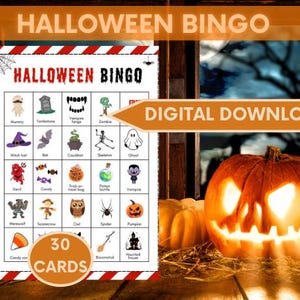 Halloween Bingo | Printable Bingo Cards | Bingo Game Download | Bingo ...