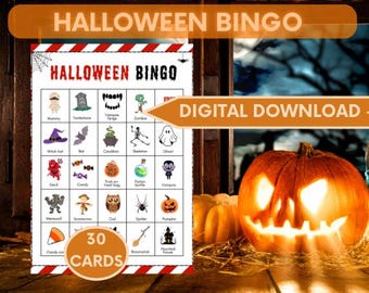 Halloween Bingo Printable Bingo Cards Bingo Game Download Bingo Cards ...