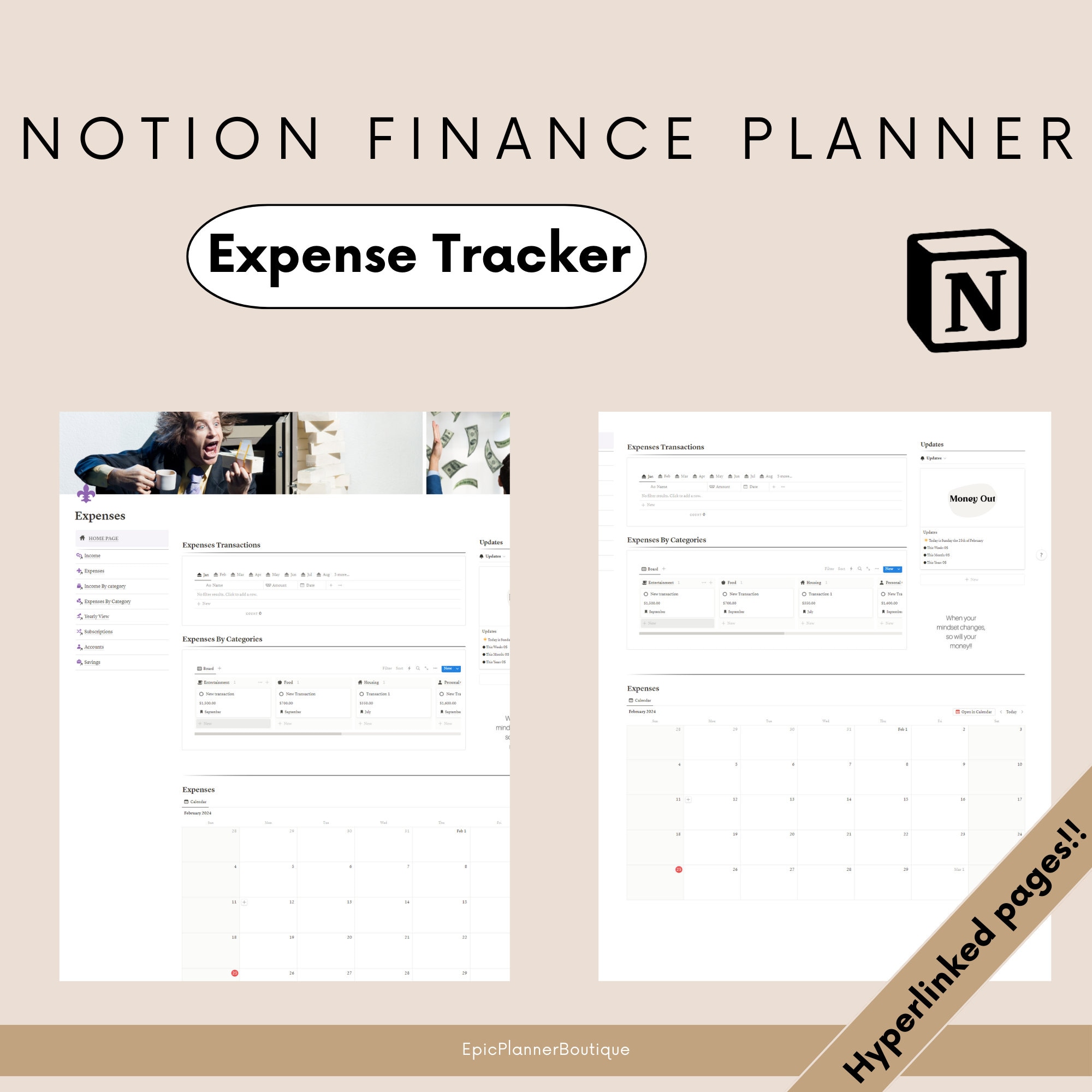 Notion Finance Planner Template, Personal Finance & Budget Tracker With ...