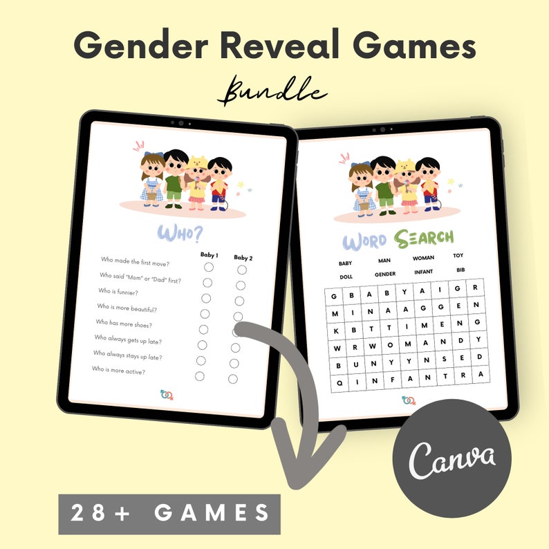 Gender Reveal Games Bundle Gender Reveal Games Gender Reveal Party ...