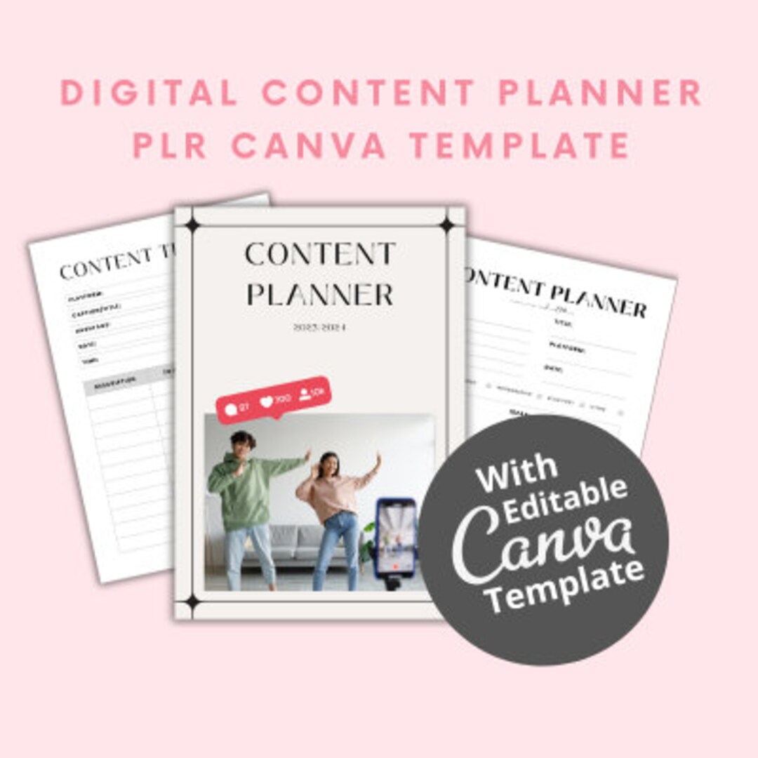 Instant Digital Content Planner Canva Template Social Media Planner ...