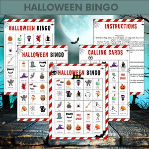Halloween Bingo | Printable Bingo Cards | Bingo Game Download | Bingo ...