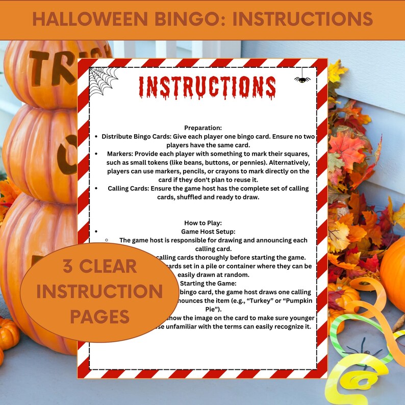 Halloween Bingo | Printable Bingo Cards | Bingo Game Download | Bingo ...
