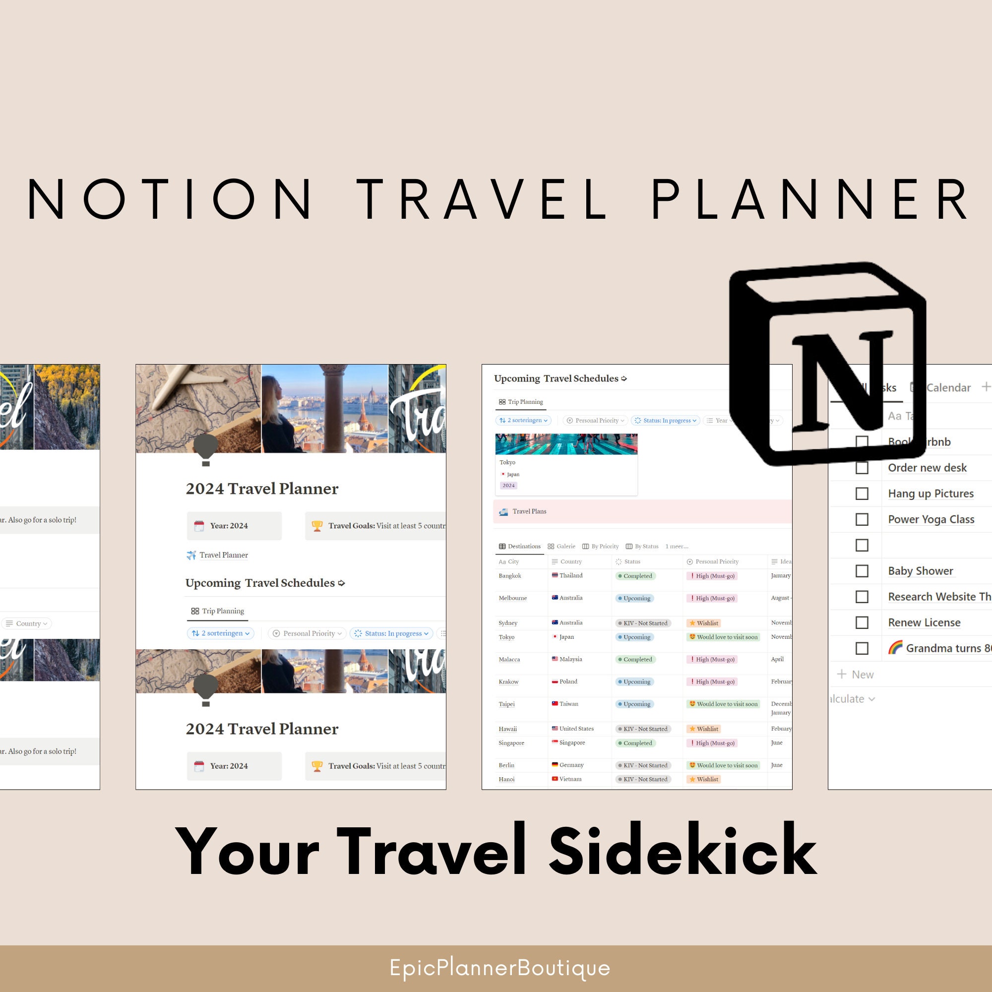 Notion Travel Planner Template, Ultimate Vacation Holiday Planner ...