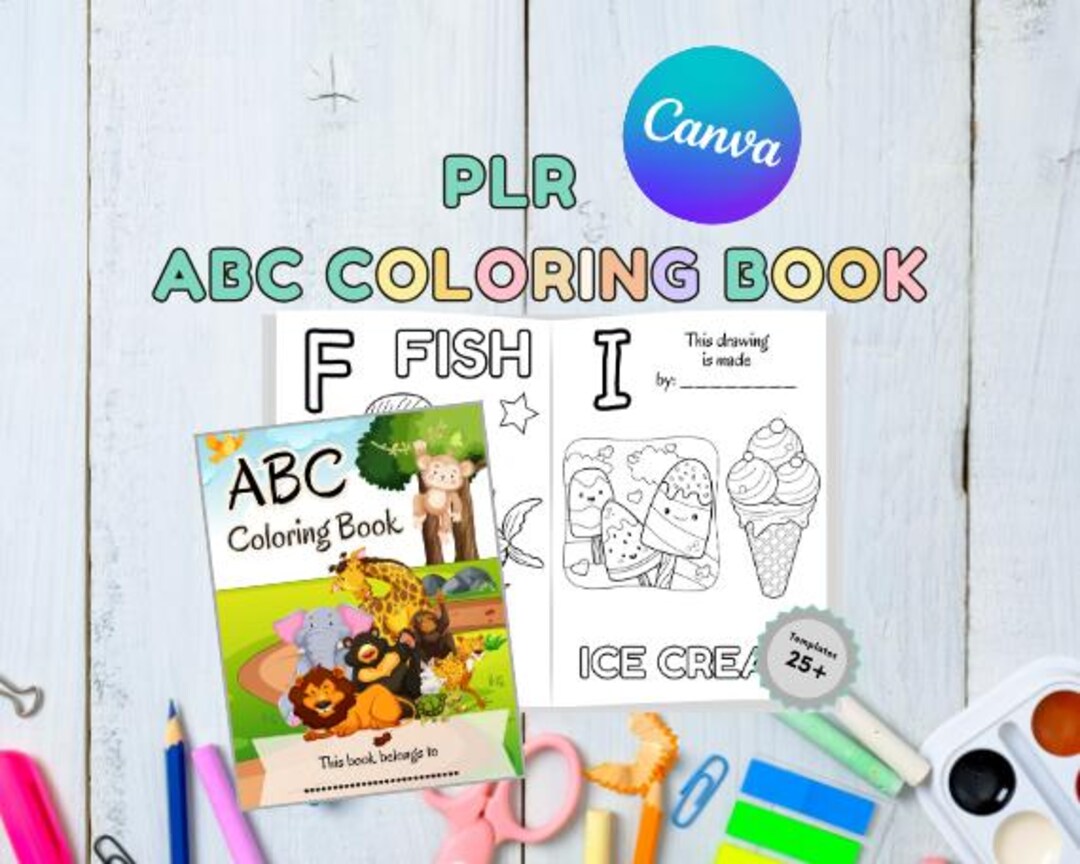 PLR ABC Coloring Book Preschool Worksheets Baby First ABC Book ...