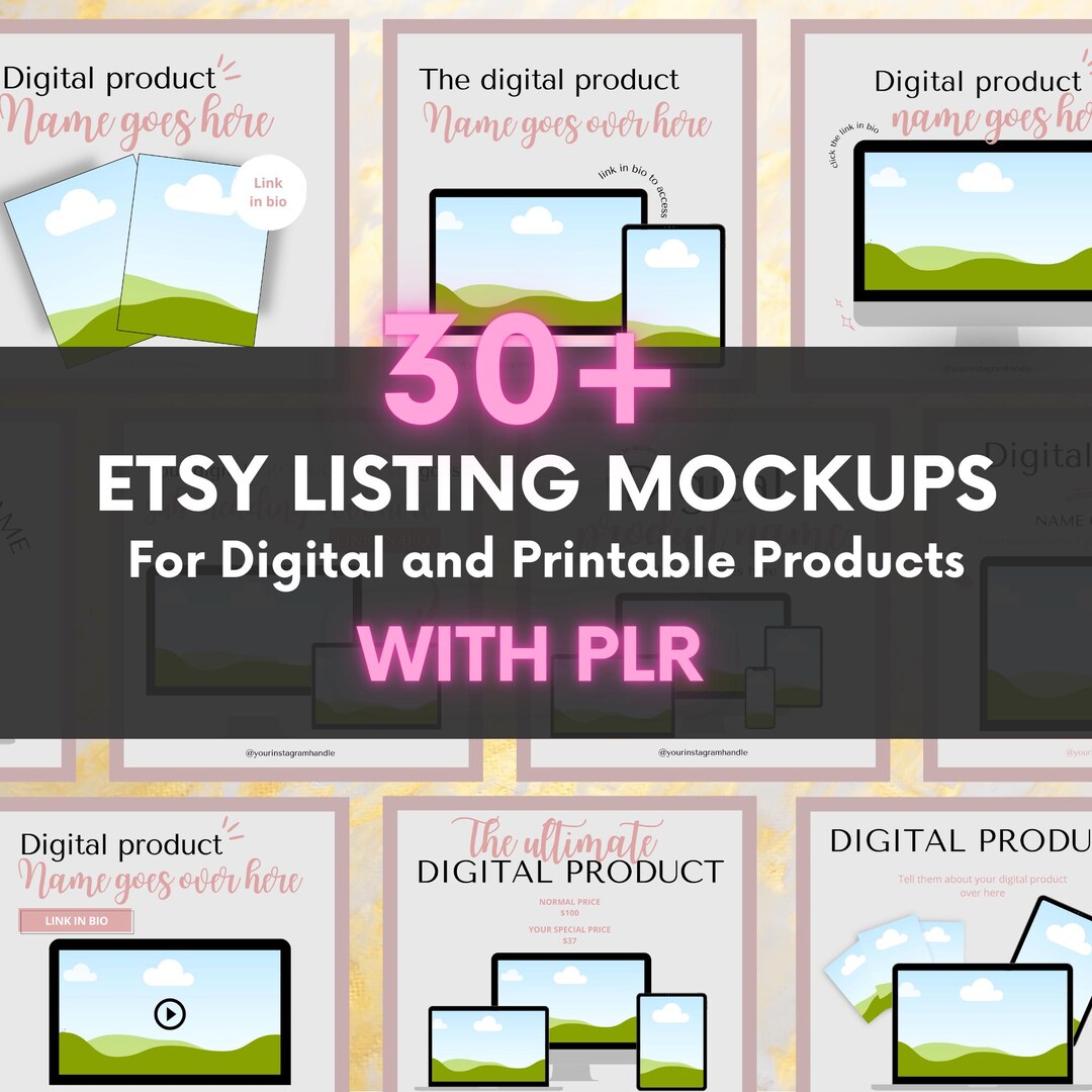 PLR Mockup Bundle, Ebook Mockup, Done for You Canva Template, Etsy ...
