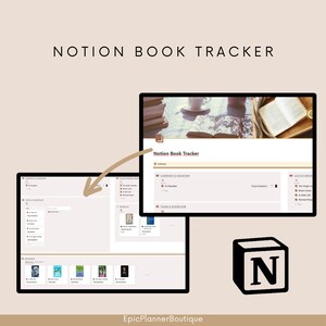 Notion Book Tracker Template Reading Journal Notion Template Book Tracker Notion Dashboard for ...