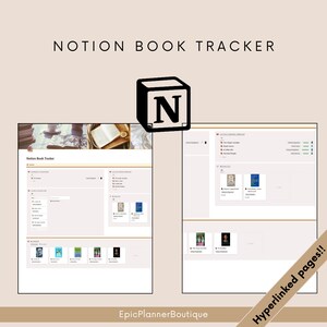 Notion Book Tracker Template Reading Journal Notion Template Book Tracker Notion Dashboard for ...