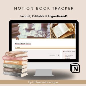 Notion Book Tracker Template Reading Journal Notion Template Book Tracker Notion Dashboard for ...