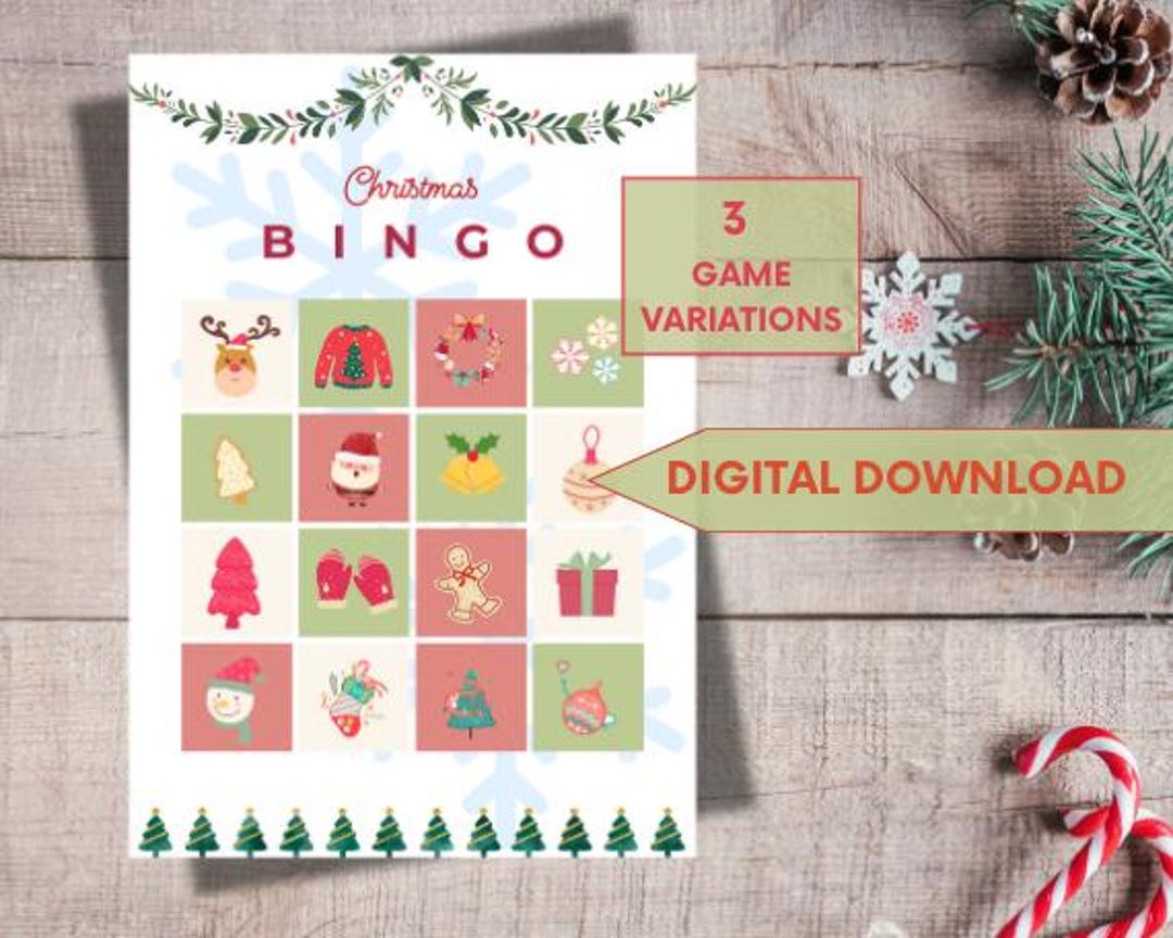 Christmas Bingo, Christmas Games, Christmas Bingo Printable, Christmas ...