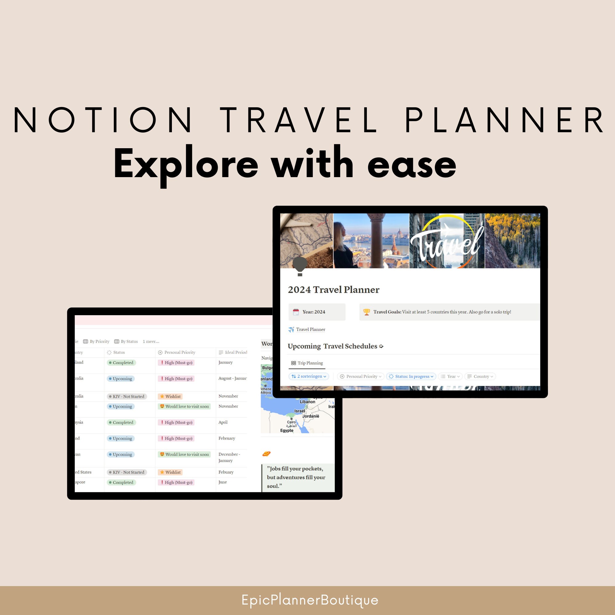 Notion Travel Planner Template, Ultimate Vacation Holiday Planner ...