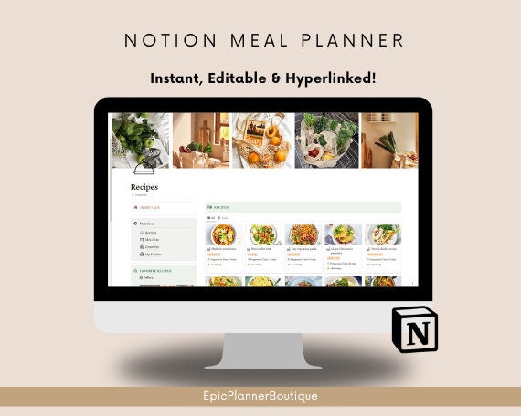 Notion Meal Planner Template Digital Meal Plan Notion Grocery List ...