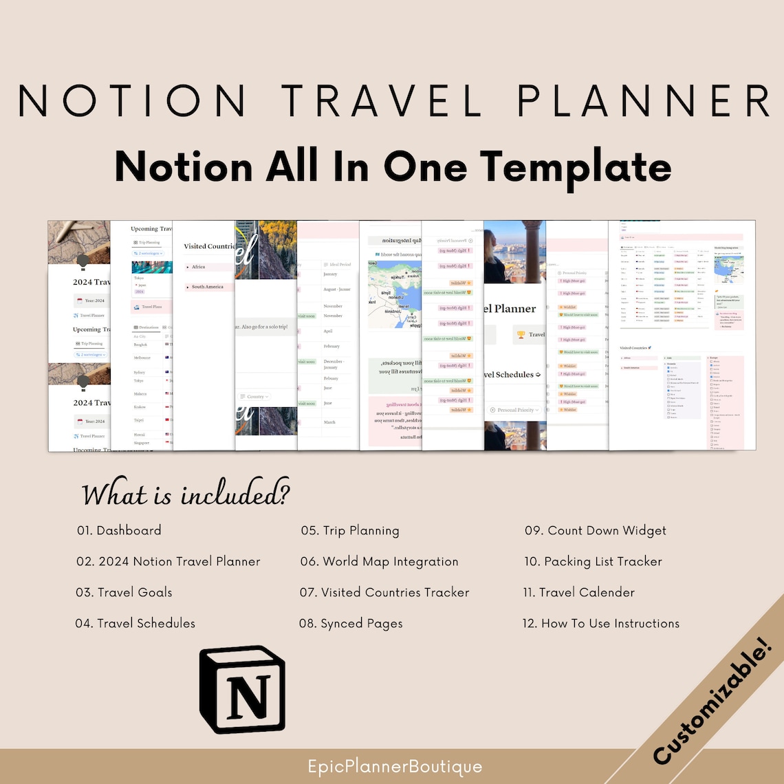 Notion Travel Planner Template, Ultimate Vacation Holiday Planner ...