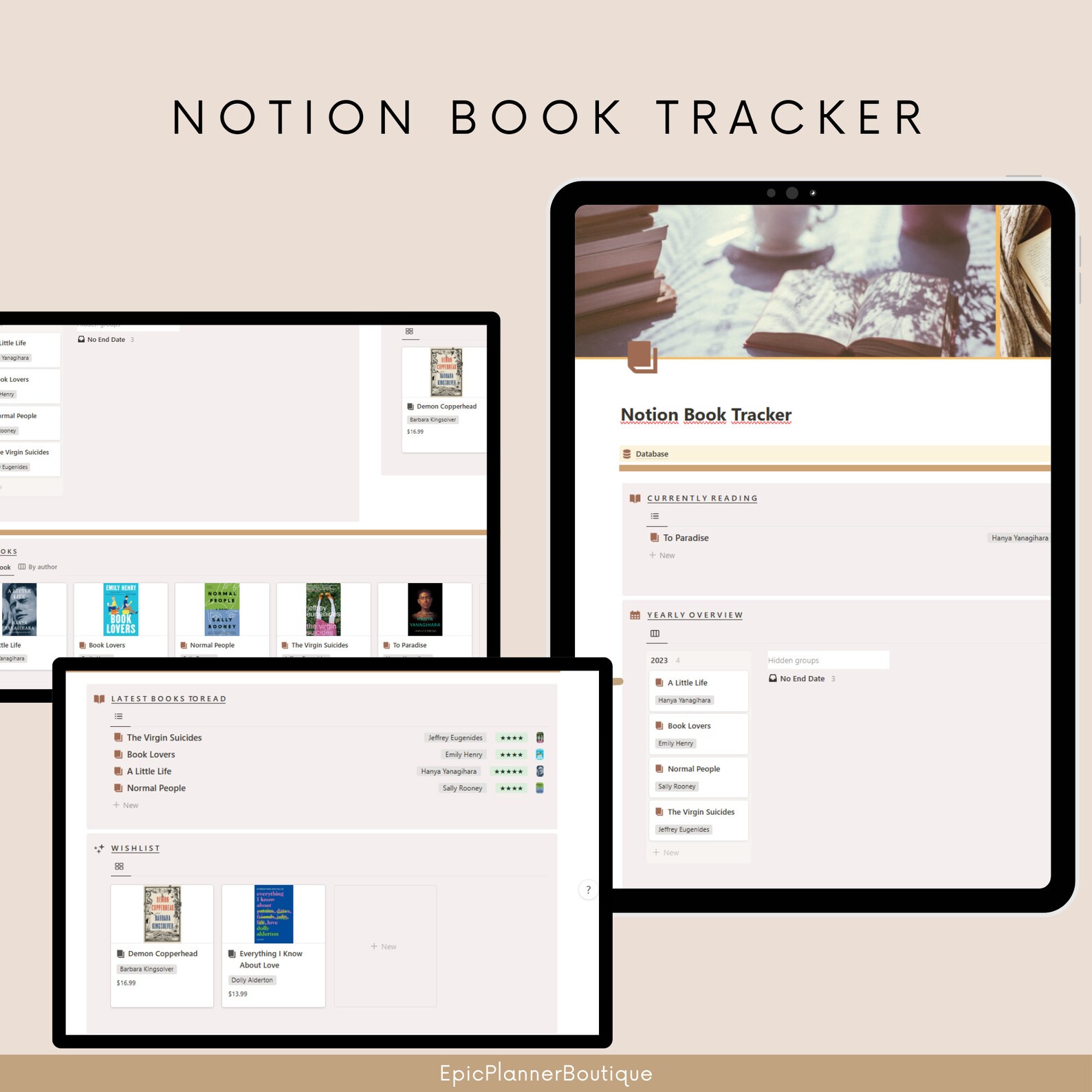 Notion Book Tracker Template Reading Journal Notion Template Book Tracker Notion Dashboard for ...