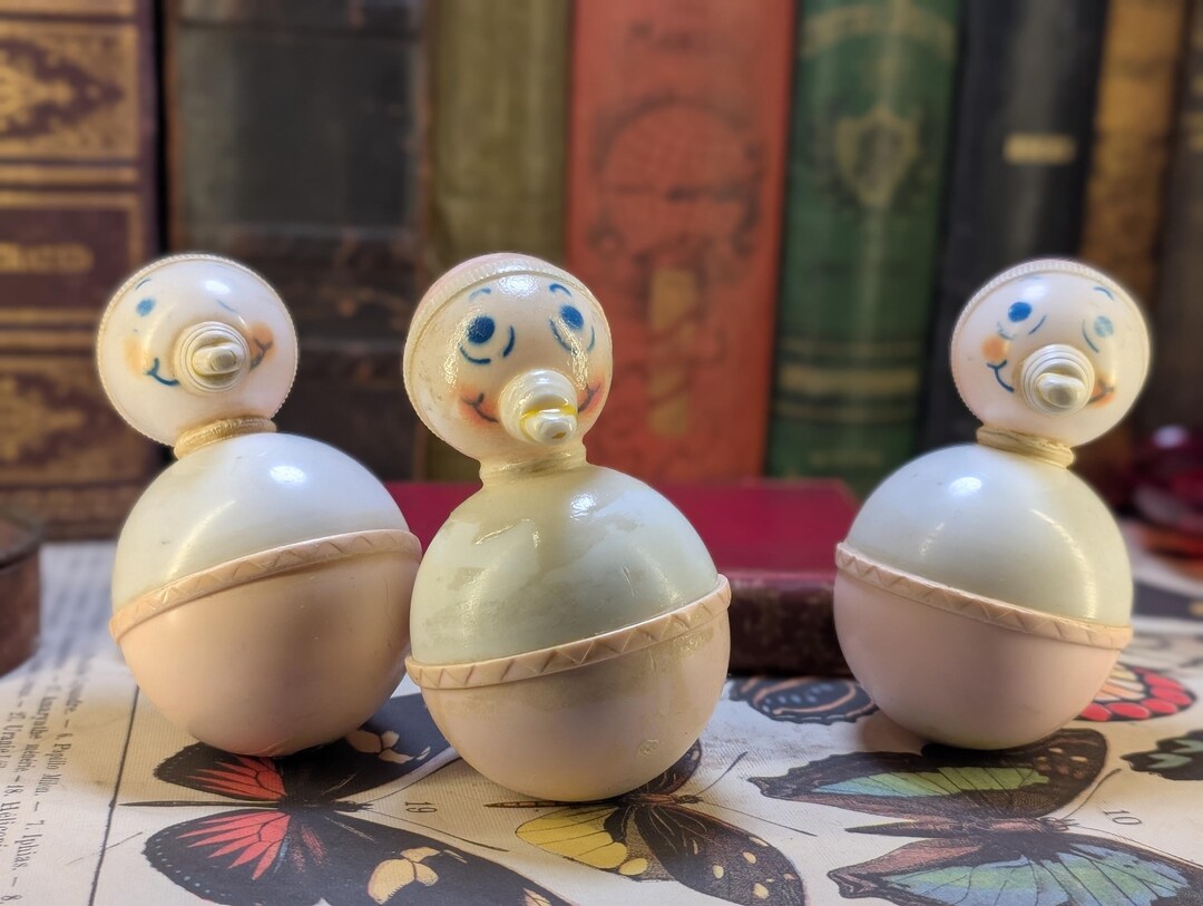 Vintage Set of 3 Baby Roly Poly Toys, Nursery Decor - Etsy