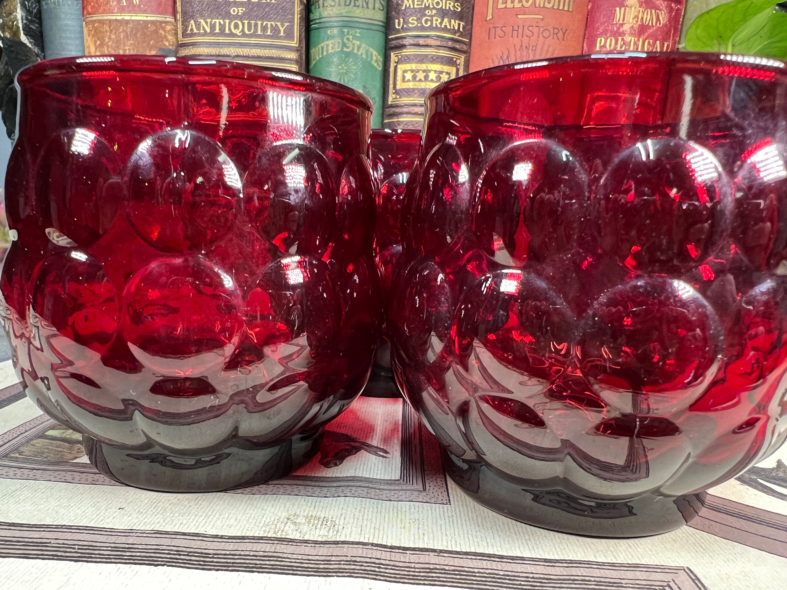 Anchor Hocking Bubble Ruby Glassware - Etsy